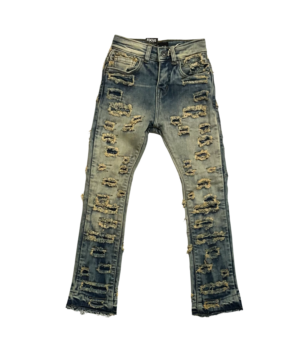 Kids Stacked Jeans – DripNationIL