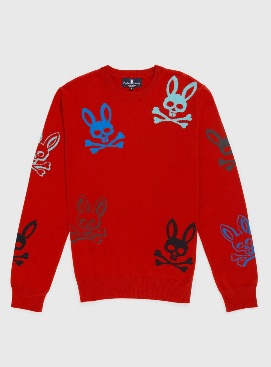 Psycho Bunny - Sweater - All Over Bunny - Red