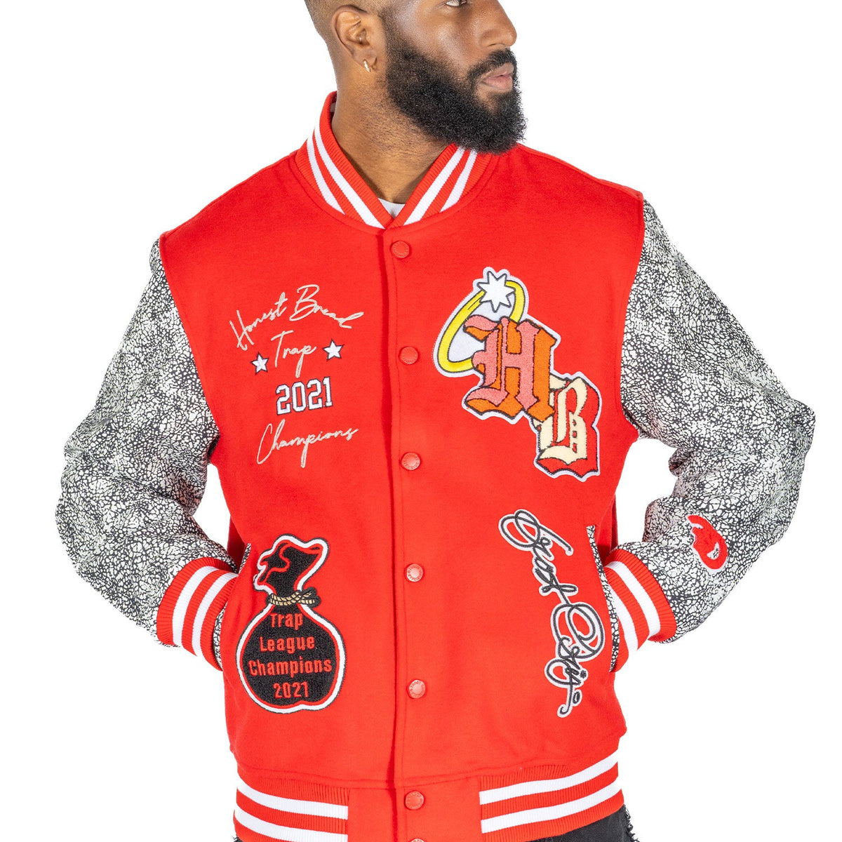 Frost Design F1080 Honest Bread Wool Varsity Jacket - Red