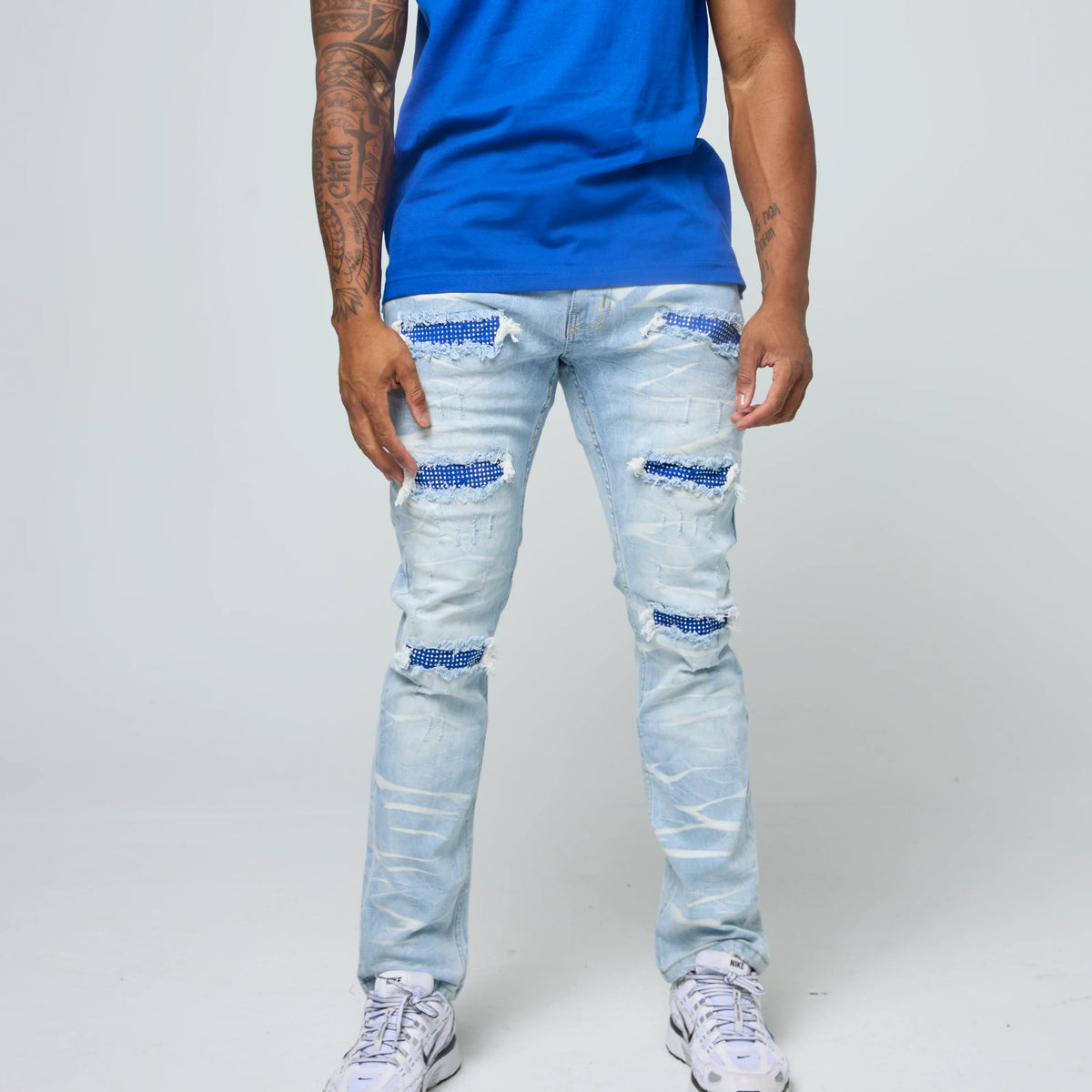 FWRD Rhinestone Slim Fit Jeans Multi Colors – Drip Nation IL