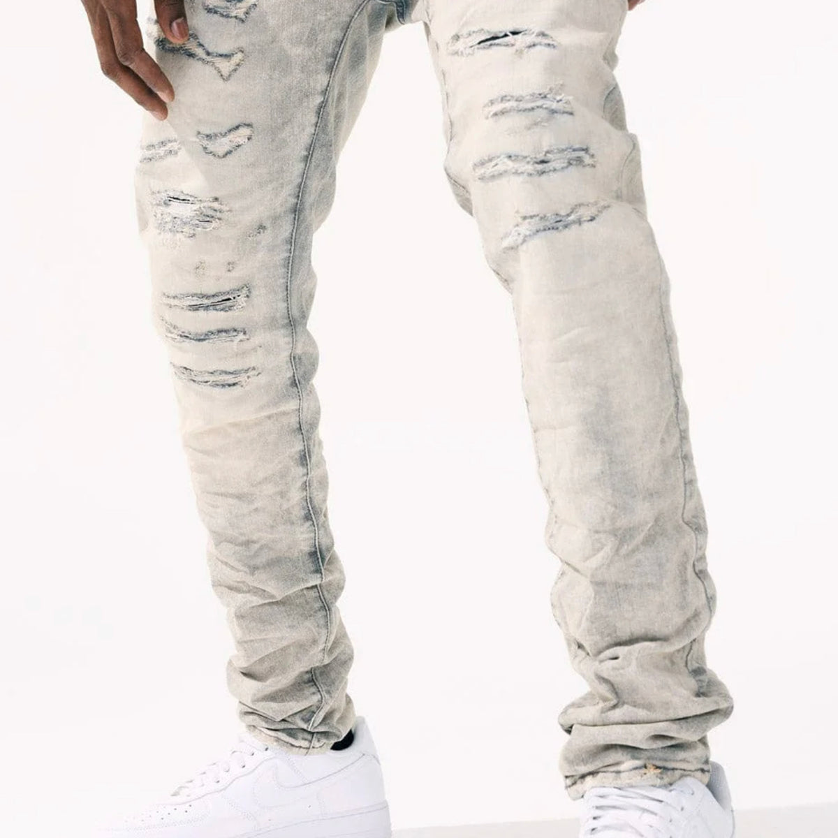 Jordan Craig Jeans - Crushed Rolled Sean - Bone White