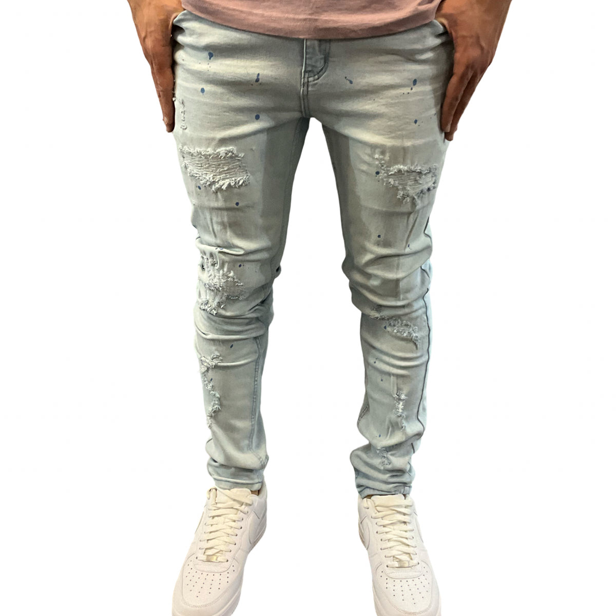 Lost Soul Jeans Blue Paint – Edgy Streetwear Denim | Drip Nation