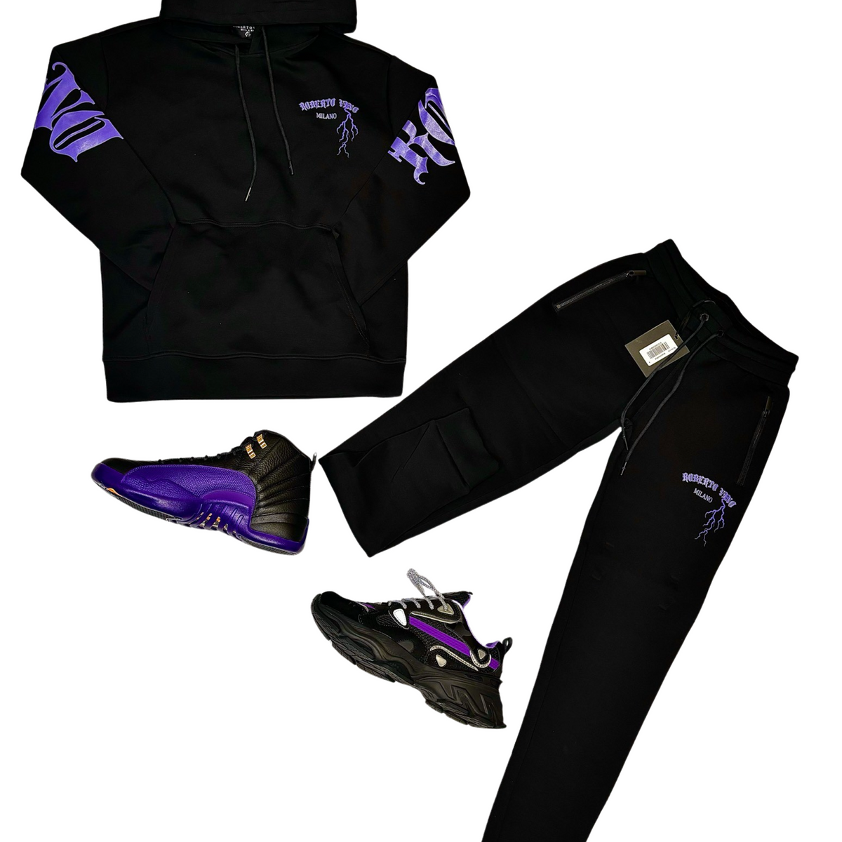 ROBERTO VINO MILANO- JOGGER FLEECE SET - THUNDER