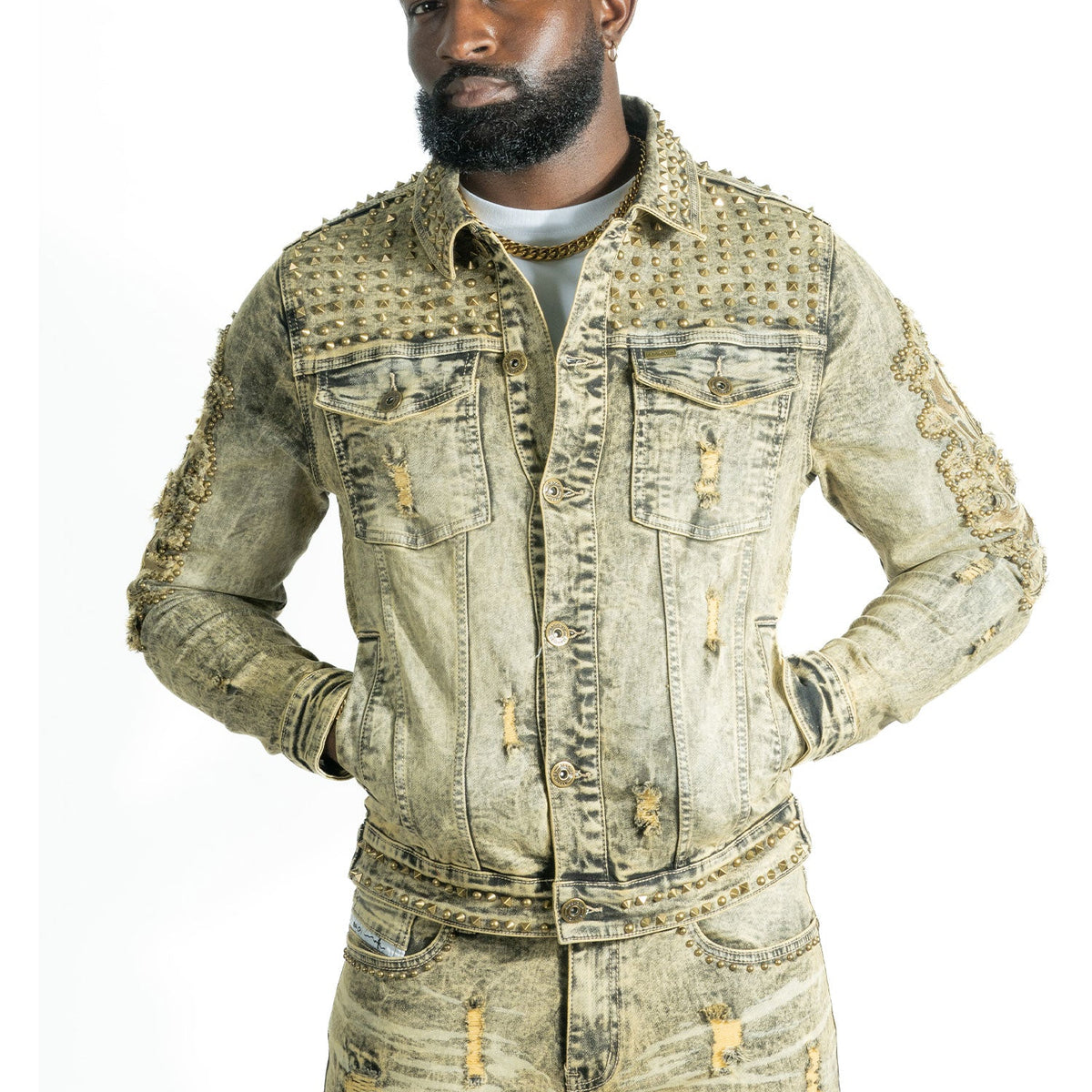 Makobi Denim Jacket | M1013 Positoni Denim - Olive