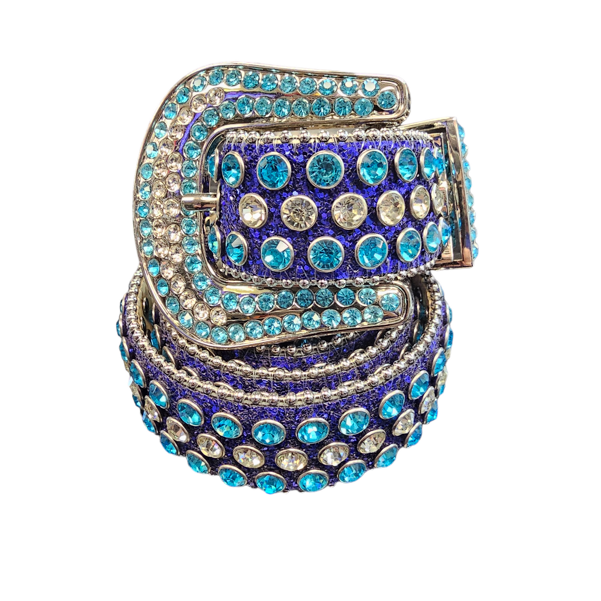 DNA Belt Royal Leather with Aqua Stones – DripNationIL