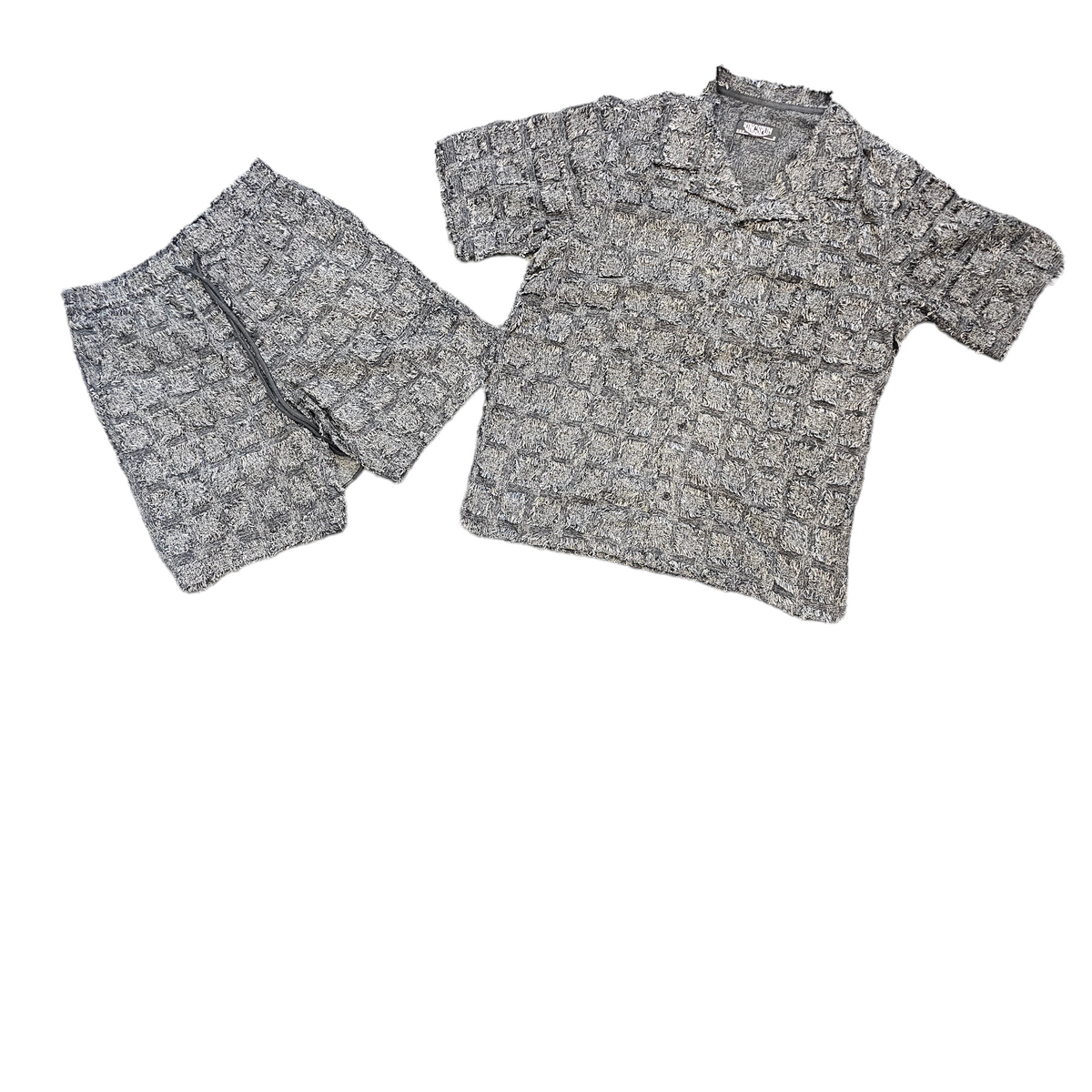 Rebel Minds RS Block Textured Men Short Set - Charcoal