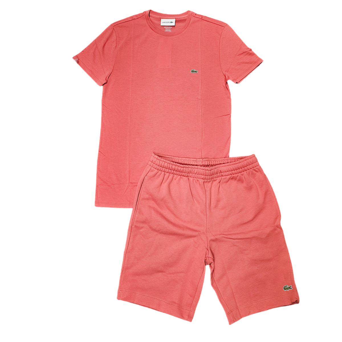 Lacoste Men Pink Short Set- Premium Pima Cotton - Drip Nation IL