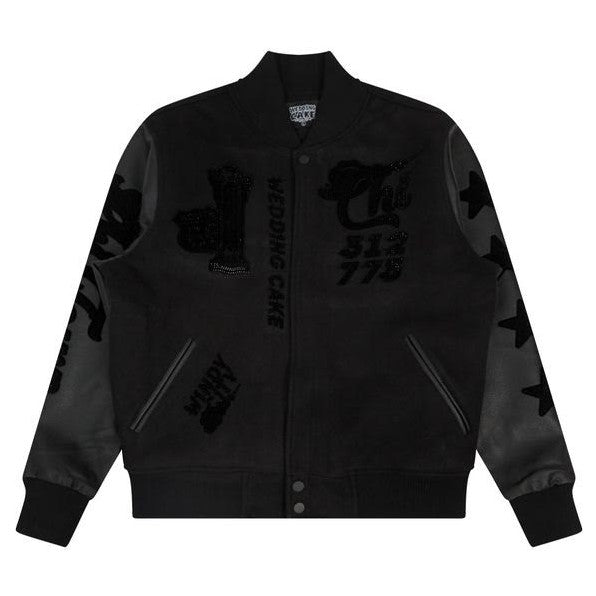 Buy Wedding Cake Rhinestone Varsity Jacket | Dripnation IL