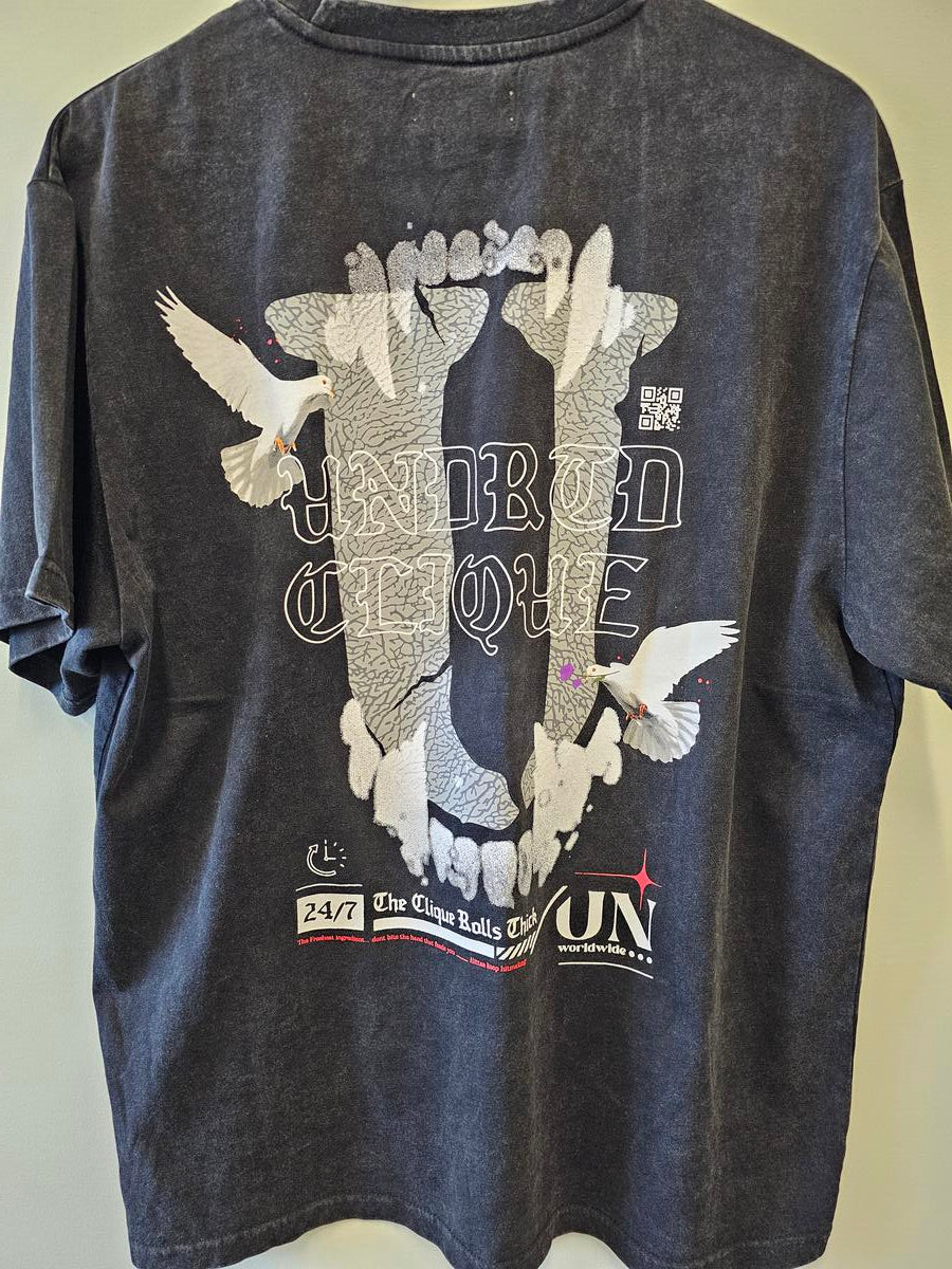 UNDRTD Kids Clique Rolls Tee | Washed Black Urban Style – DripNationIL