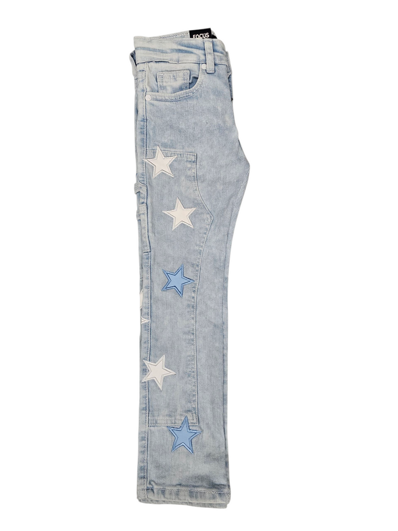 Focus Kids Stacked Jeans All Over Stars Multi Colors